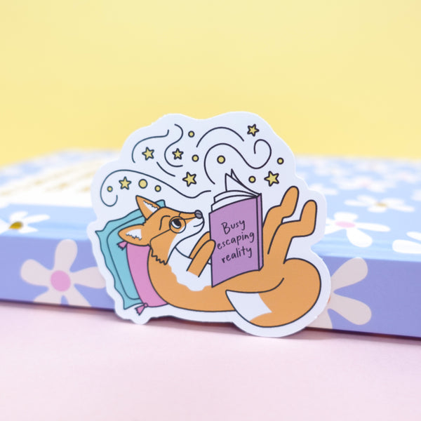 Busy Escaping Reality Bookish Sticker – Sunshine Lane